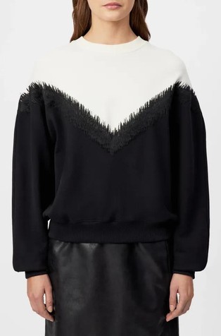 Oversized sweatshirt in pure cotton with fringing trim | DRYKORN ...